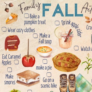 Fall Family Activities List, Printable Autumn to Do List. Family Fun ...