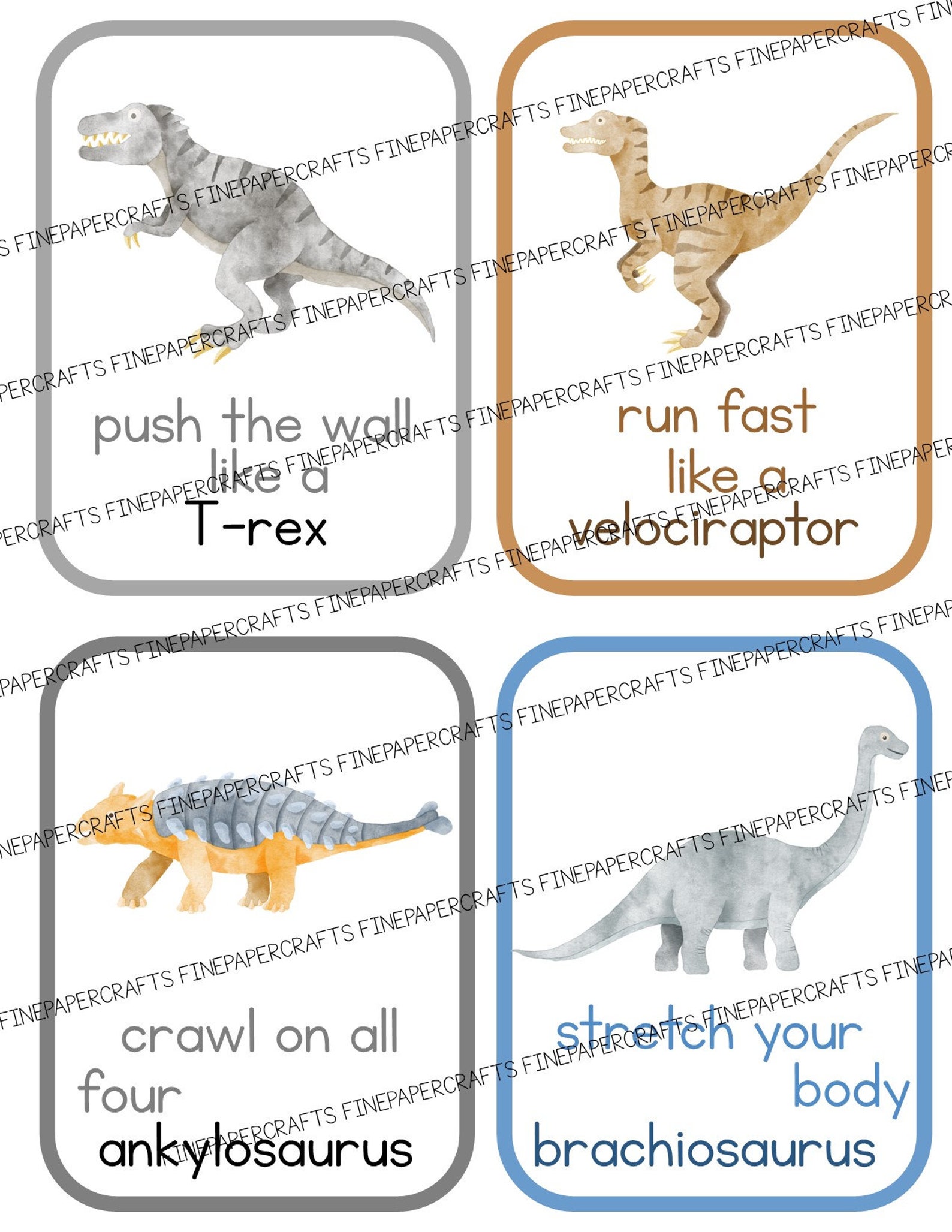 Movement Cards for Toddlers and Preschool Dinosaur, Busy Activities ...