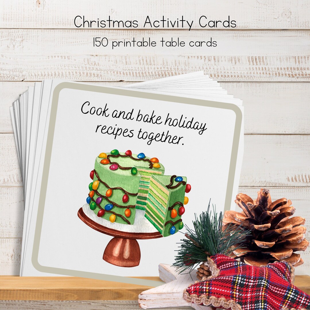 Christmas Activity Cards, 150 Printable Table Cards, Advent Ideas ...