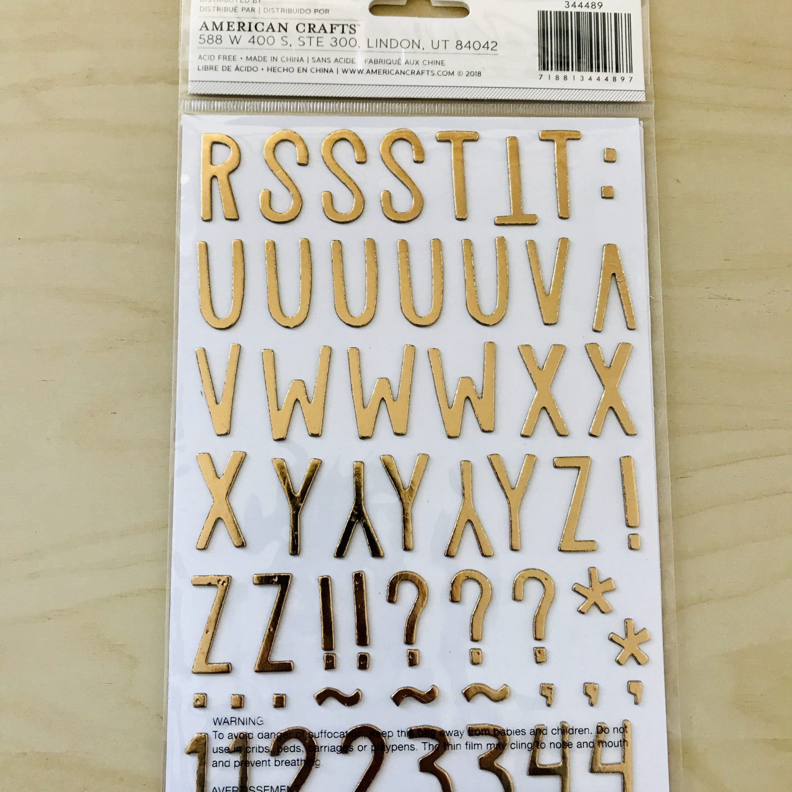 Thickers PICNIC All Gold Alphabet Stickers by American Crafts - Etsy