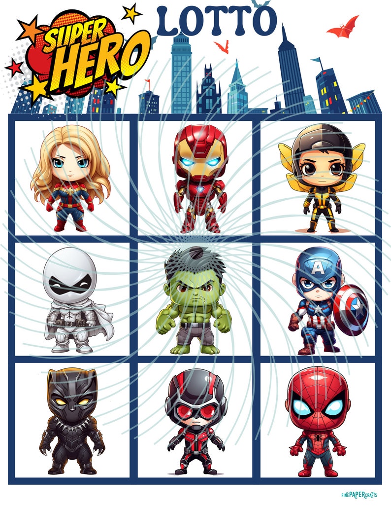 Superhero Lotto (bingo) for Toddlers and Preschool, Busy Activities ...