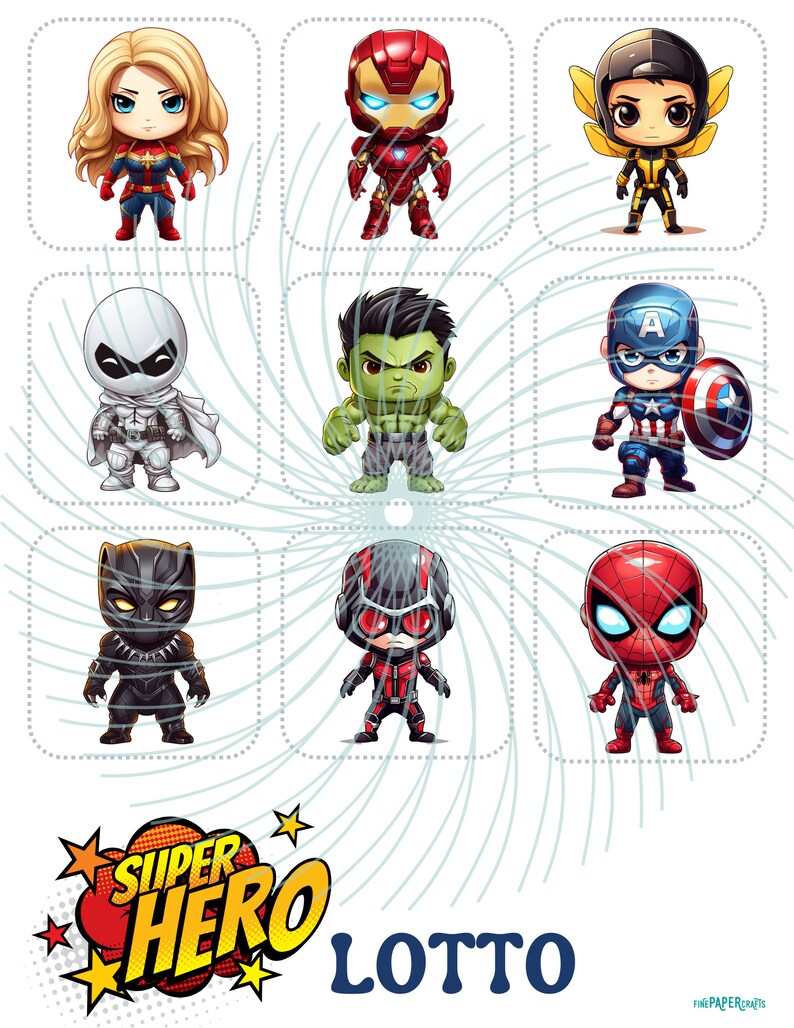 Superhero Lotto (bingo) for Toddlers and Preschool, Busy Activities ...