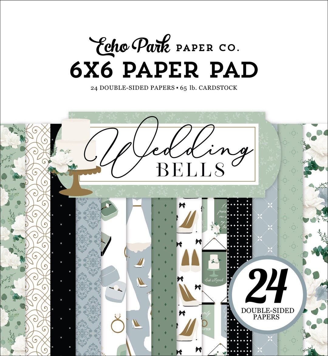 Echo Park Wedding Bells Collection 6 X 6 Paper Pad 24 Double Sided ...