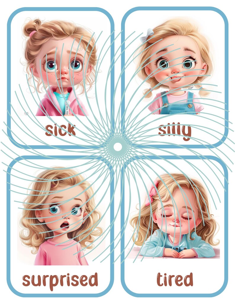 Emotion Flashcards, Feeling Cards for Toddlers and Preschool, Blonde ...