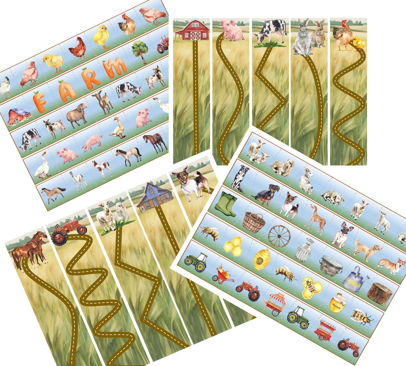 Scissor Practice Pages for Toddlers and Preschool Farm, Busy Activities ...
