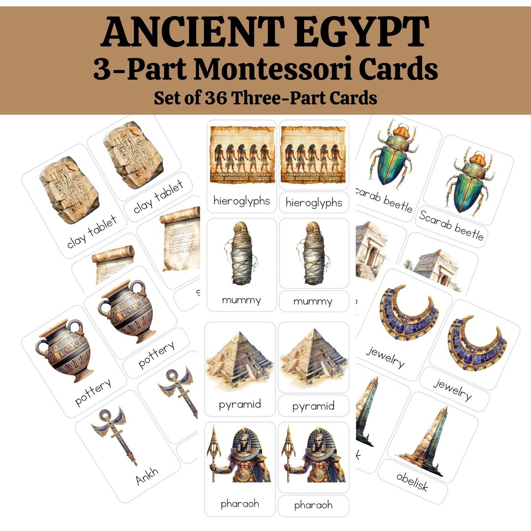 3 Part Cards - Ancient Egypt - Flash Cards, Montessori Flashcards ...