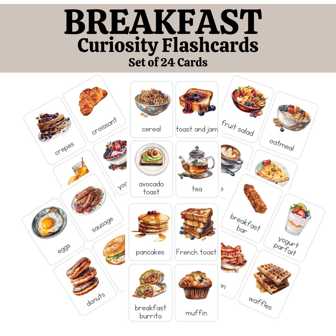 Flashcards - Breakfast Foods, Curiosity Cards for the Growing Mind ...