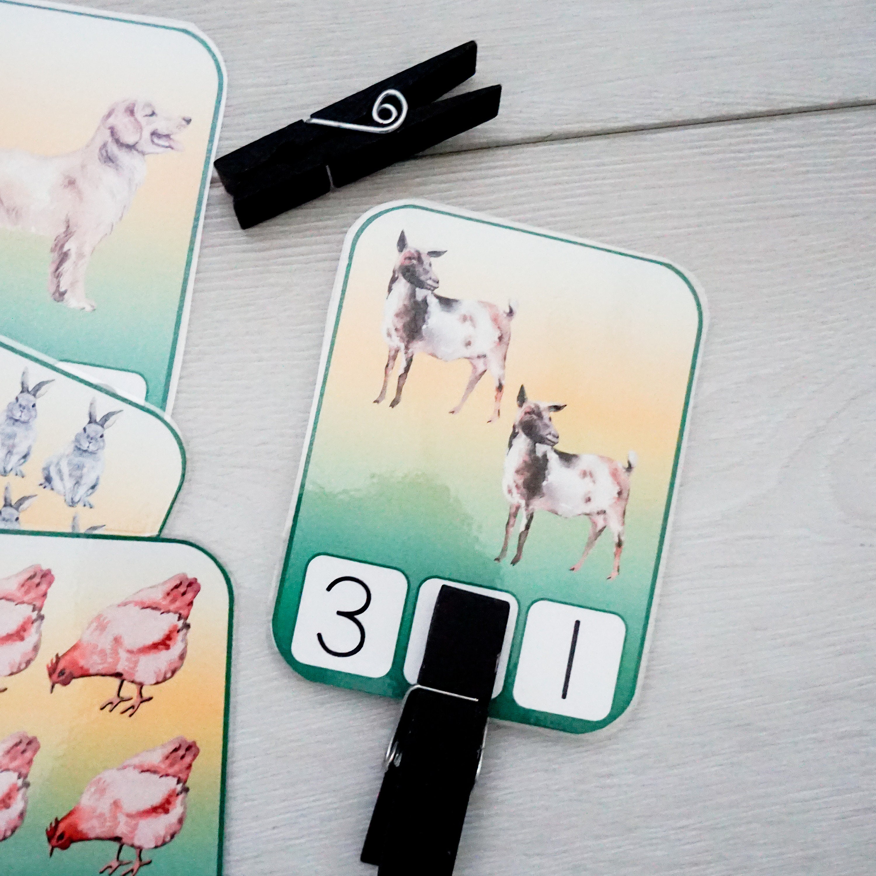 Count Clip Cards for Toddlers and Preschool Farm, Busy Activities, Fun ...