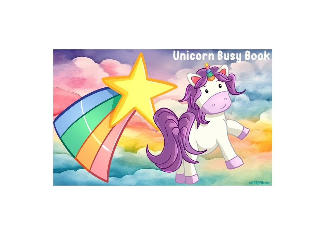 Unicorn Busy Book or Pages for Toddlers Travel Size Book Printable ...
