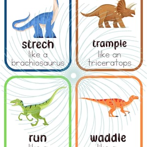 Movement Cards for Toddlers and Preschool Dinosaurs, Busy Activities ...