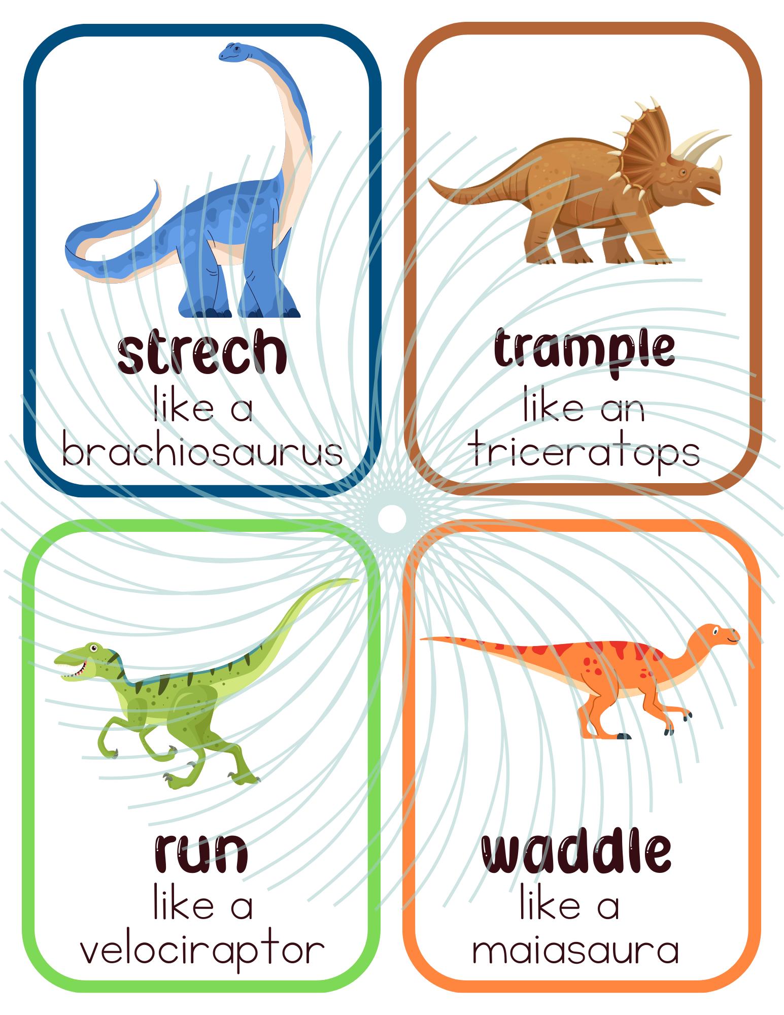 Movement Cards for Toddlers and Preschool Dinosaurs, Busy Activities ...
