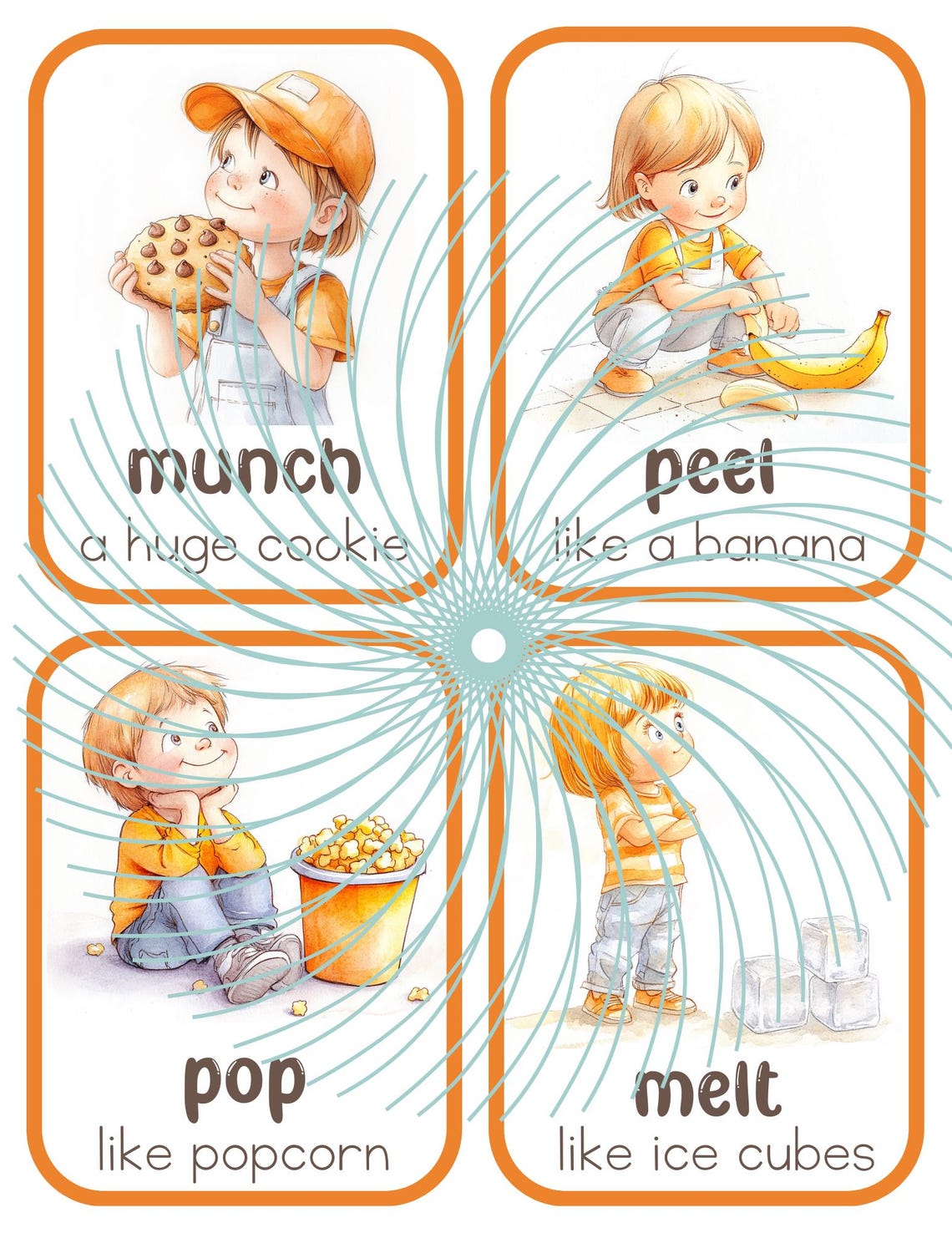 Movement Cards Food Themed for Toddlers and Preschool, Busy Activities ...