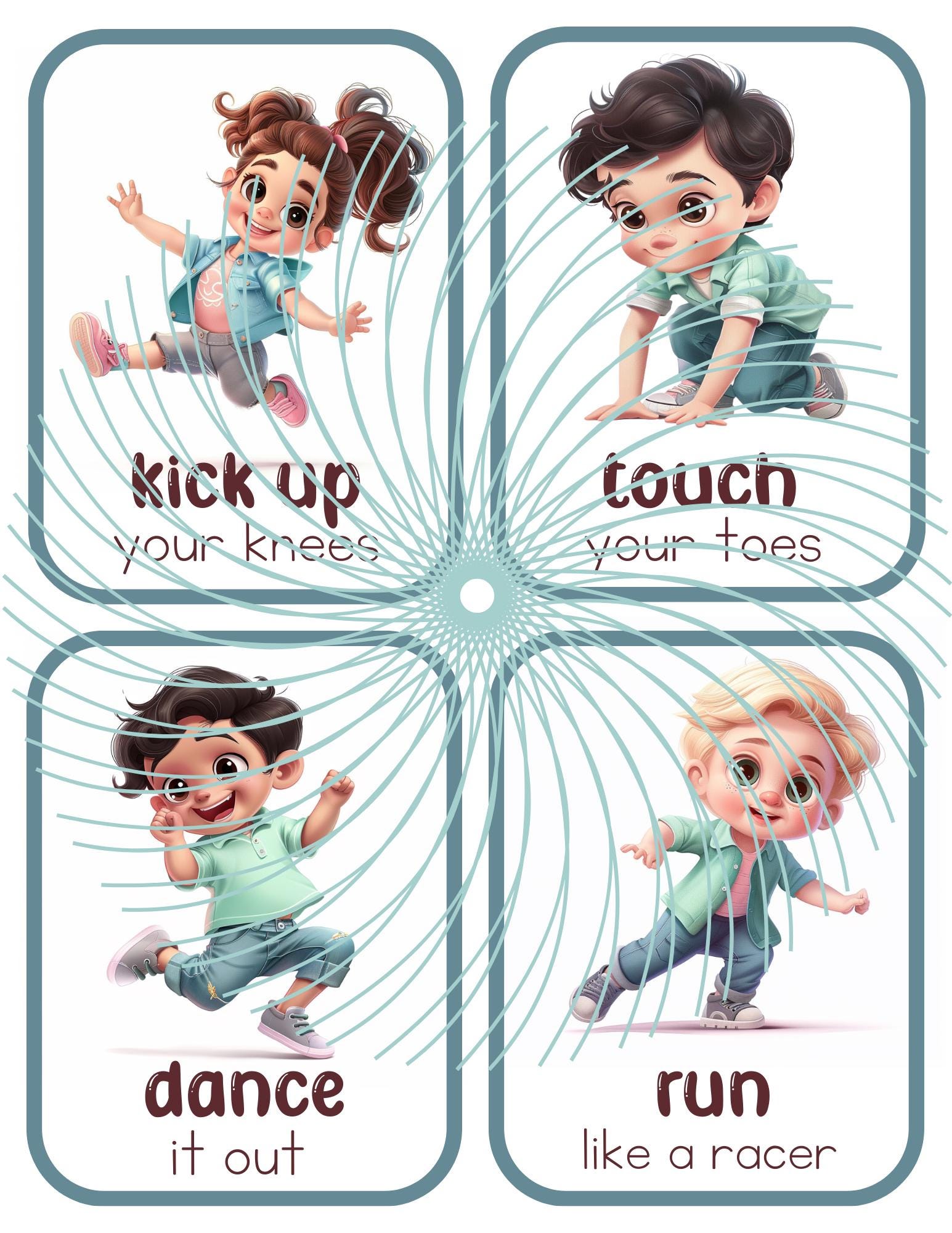 Movement Cards for Toddlers and Preschool Kids Get Moving, Busy ...