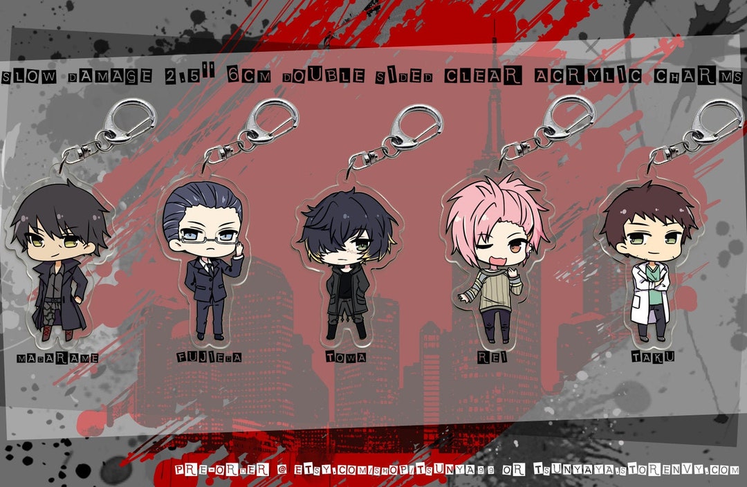 Slow Damage Towa Madarame Fujieda Rei Taku 2.5 6cm Clear Acrylic Charm ...