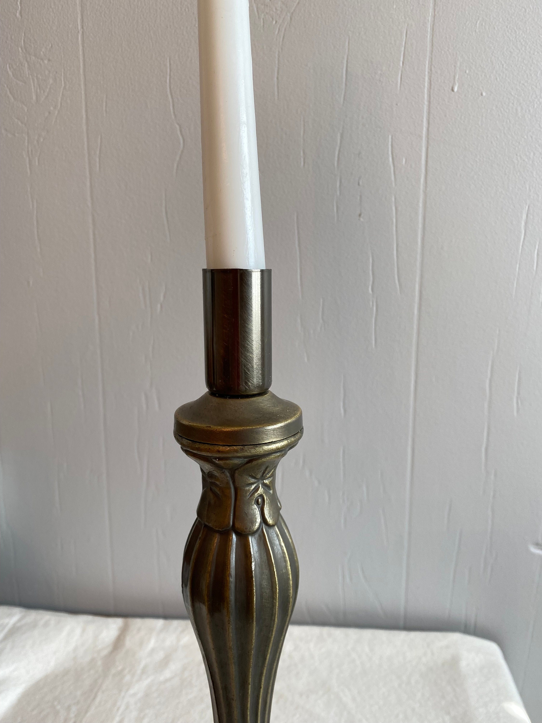 Candlestick From Tiffany Style Lamp Base - Etsy