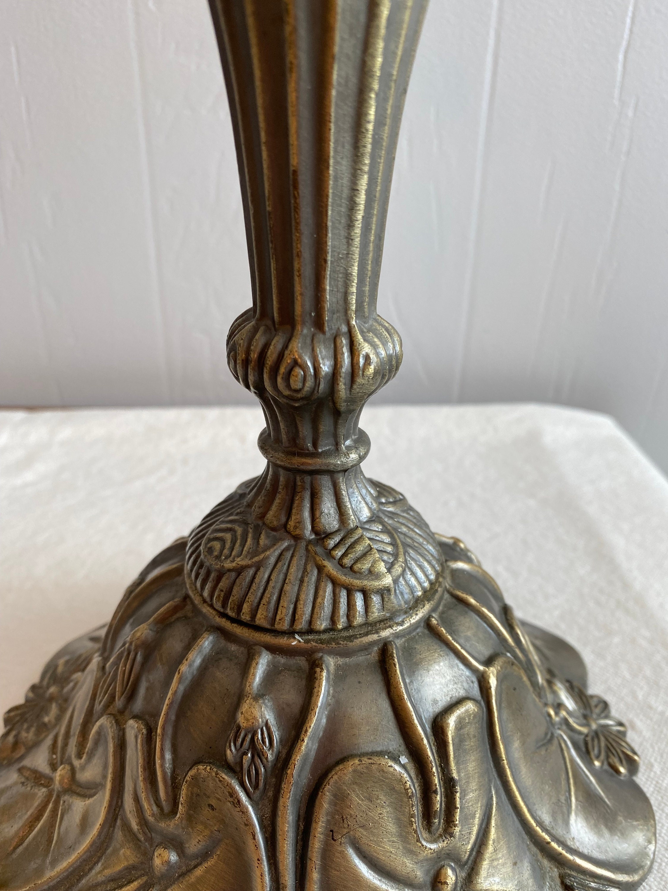 Candlestick From Tiffany Style Lamp Base - Etsy