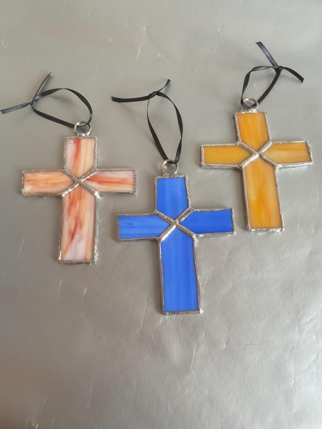 Stained Glass Crosses Set of Three - Etsy