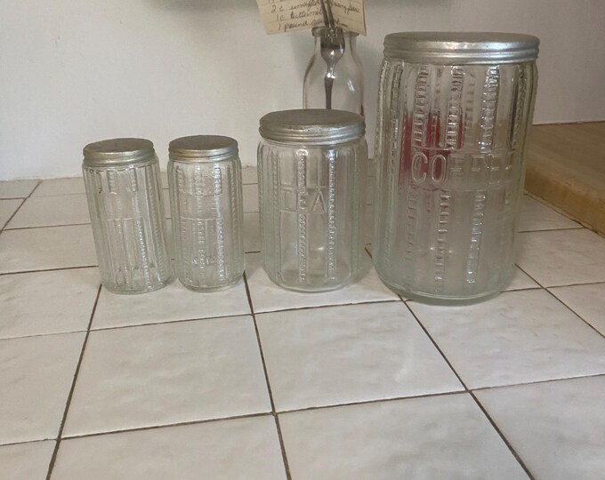 Hoosier Glass Canister Set From the 30's - Etsy