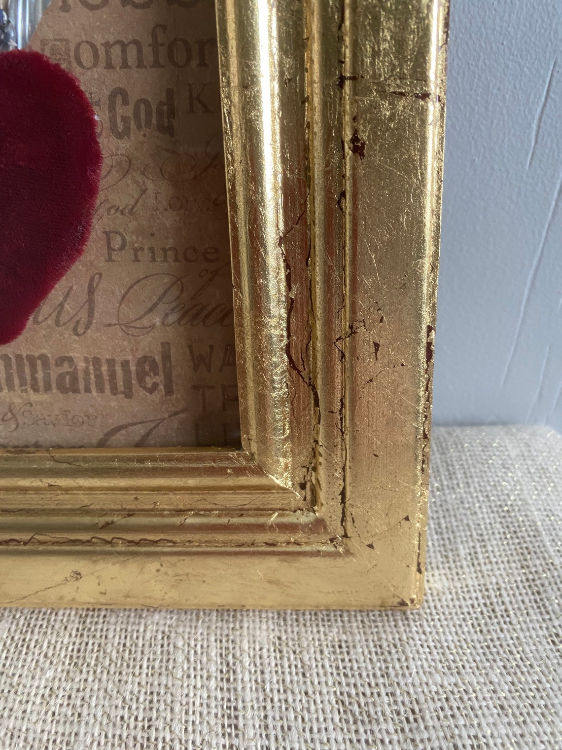 Framed Sacred Heart Religious Art Hand Made Vintage - Etsy