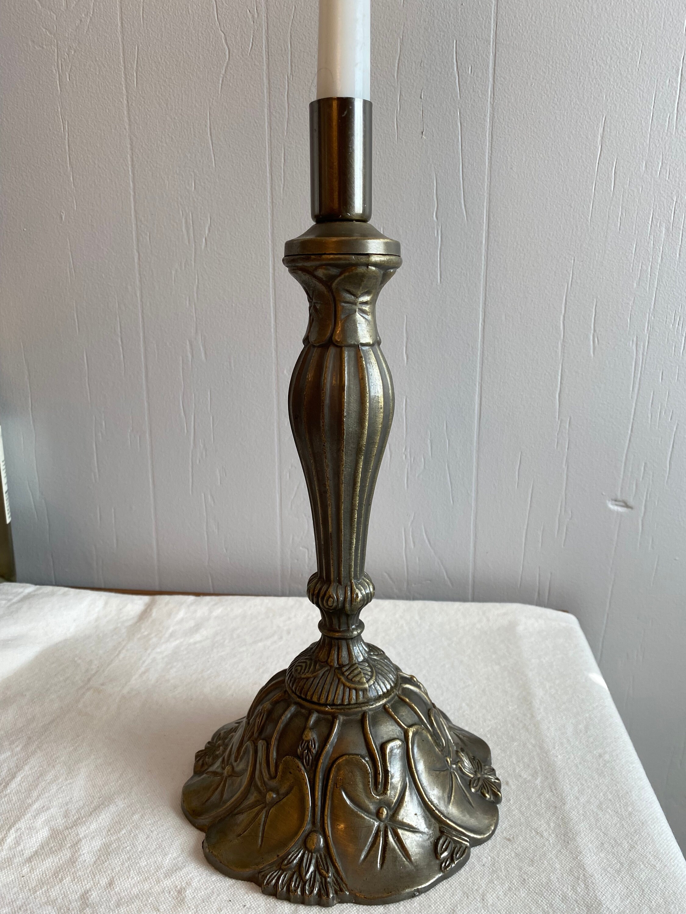 Candlestick From Tiffany Style Lamp Base - Etsy