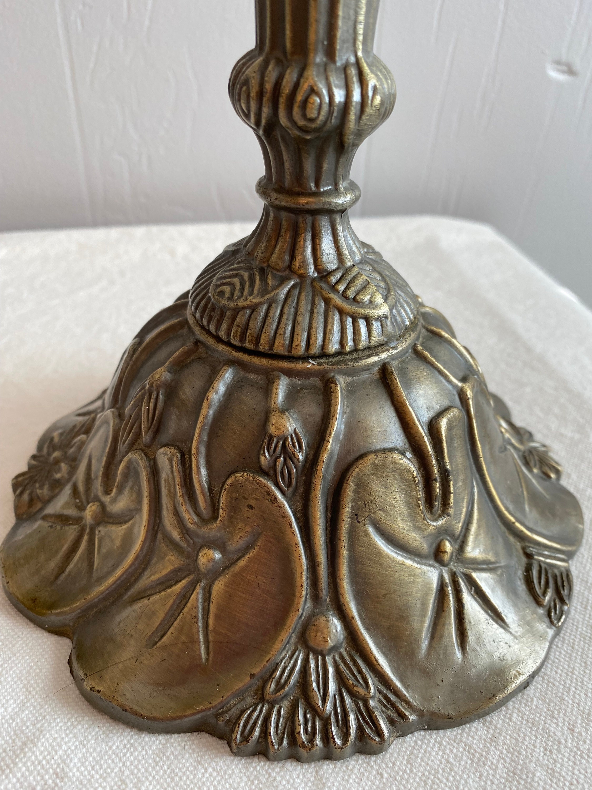 Candlestick From Tiffany Style Lamp Base - Etsy