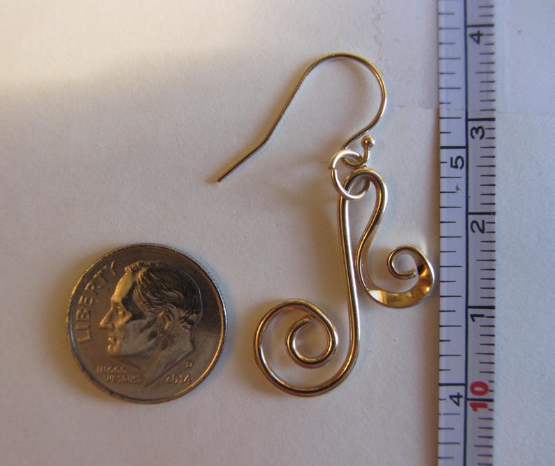 New 14k Solid Gold Curly Dangling Earrings 2.56 Grams Please See Photos ...