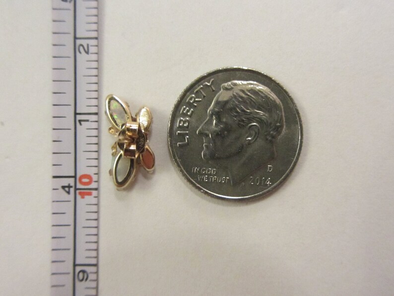 Small 10k Solid Gold Firey Opal Blue Topaz & Tiny Garnets - Etsy