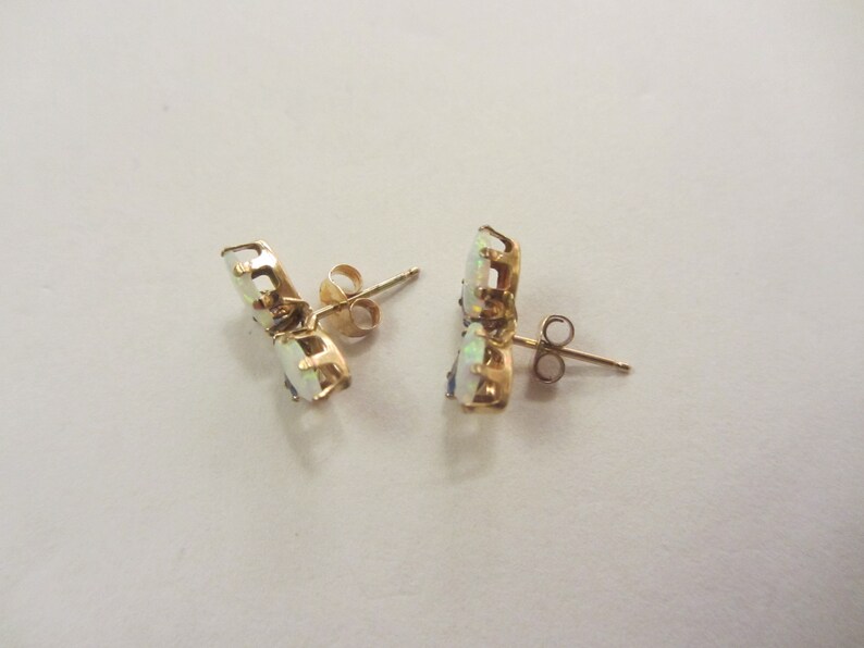 Small 10k Solid Gold Firey Opal Blue Topaz & Tiny Garnets - Etsy