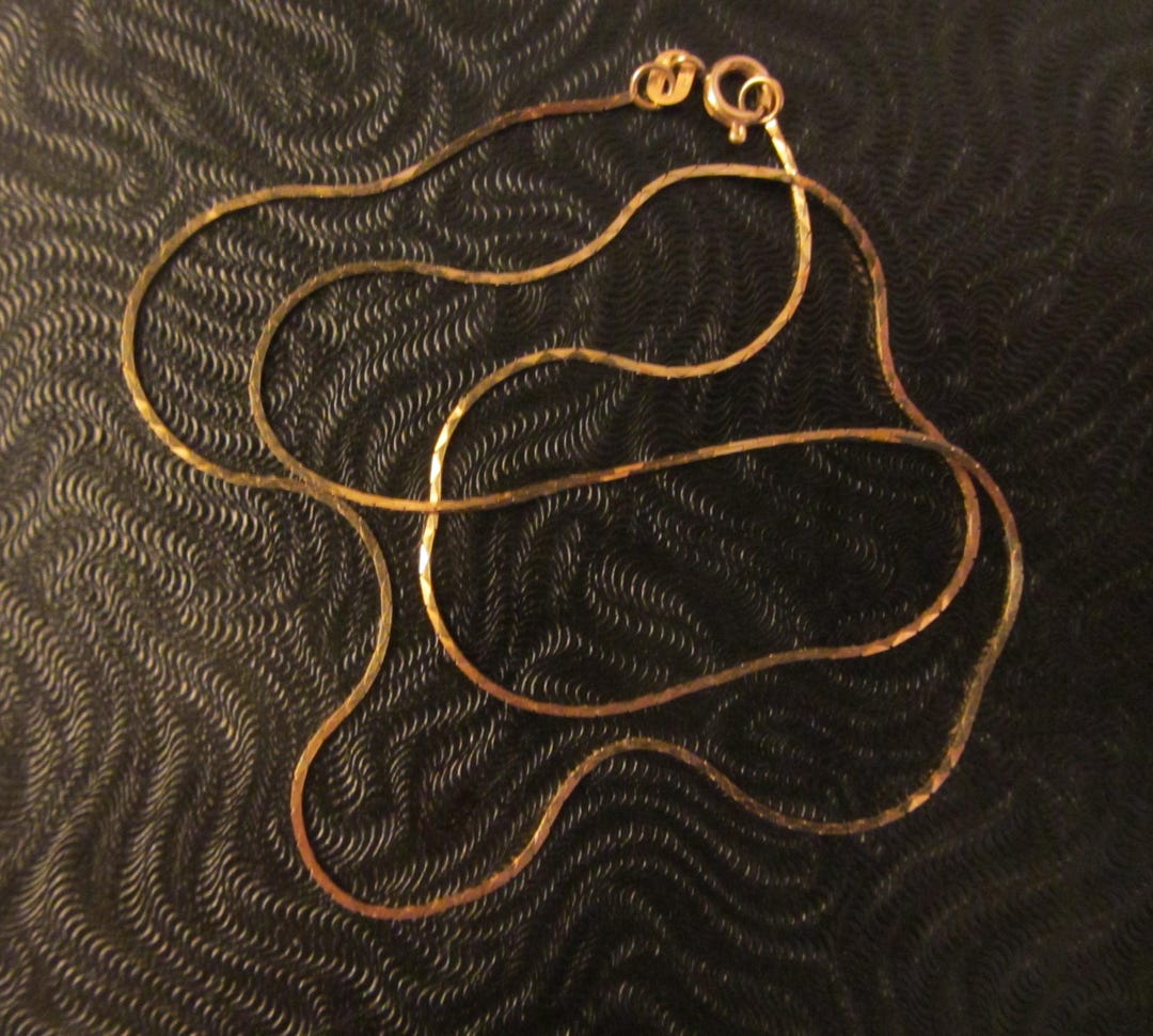 14k Solid Yellow Gold Very Thin Triangle Link Chain Necklace 16x .80mm ...