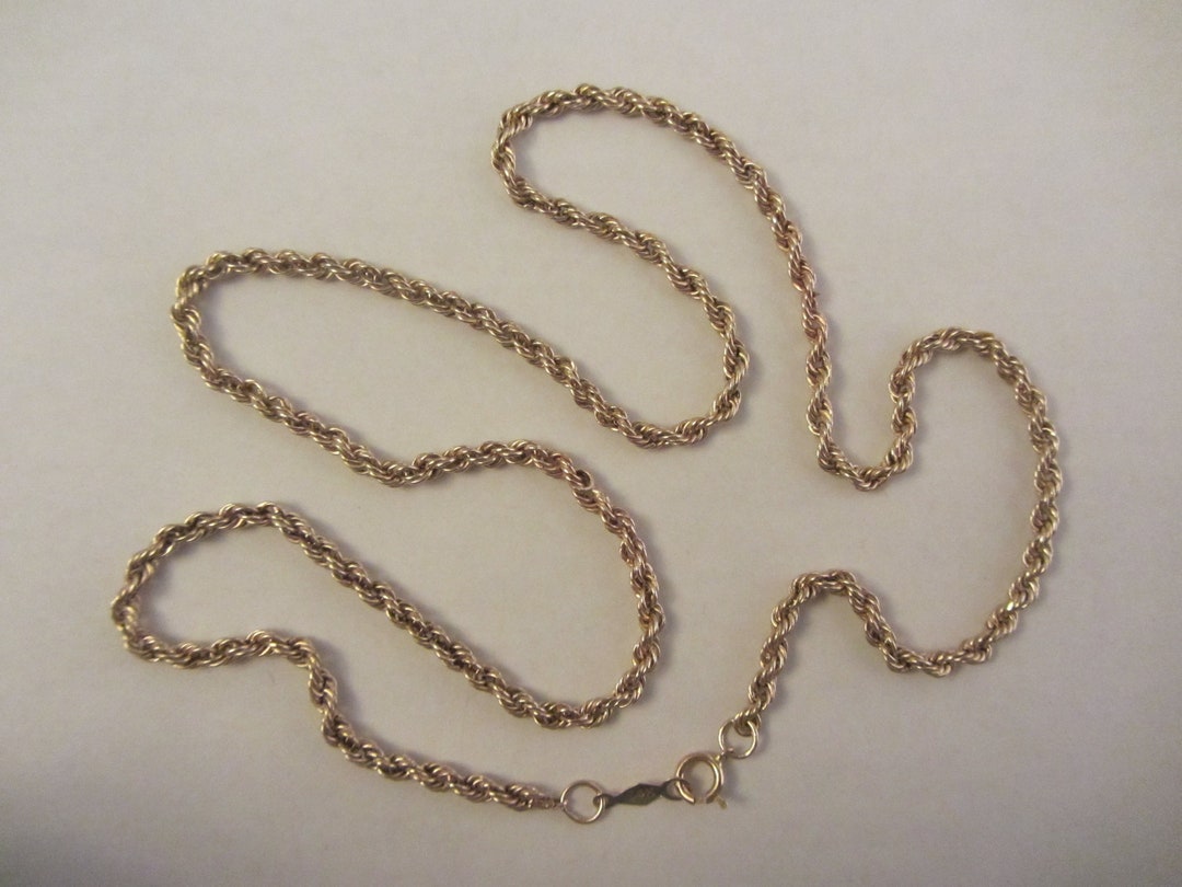 14k Solid Gold Hollow Thick Rope Chain Necklace 18 6/8x 3mm 3.41 Grams ...