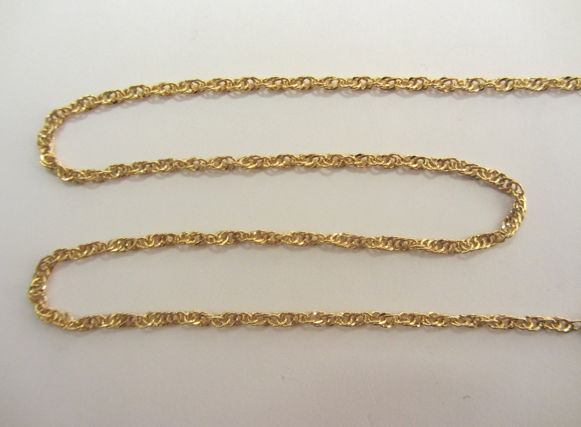 14k Solid Gold Twist Curb Chain 16x 2mm Necklace 3.32 | Etsy