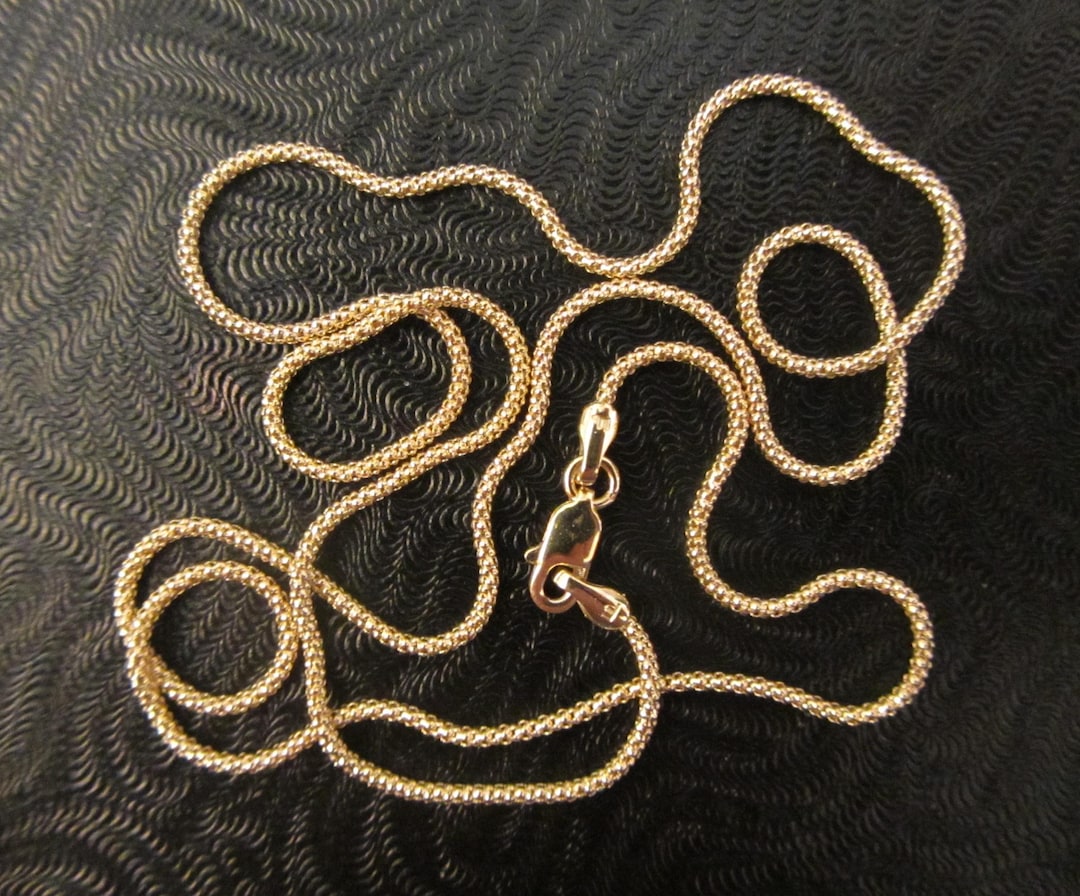 New 10k Solid Gold Popcorn Chain Necklace 20x 1mm 2.57 Grams Please See ...