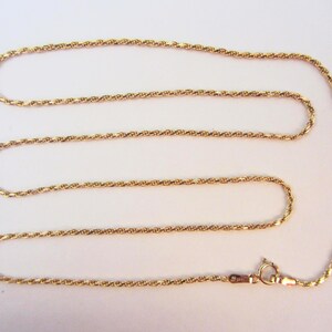 14k Solid Gold Woven Rope Diamond Cut Not Hollow Chain Necklace - 20"x ...