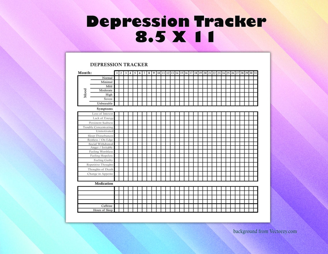 Printable Depression Mood Tracker Chart - Etsy Singapore