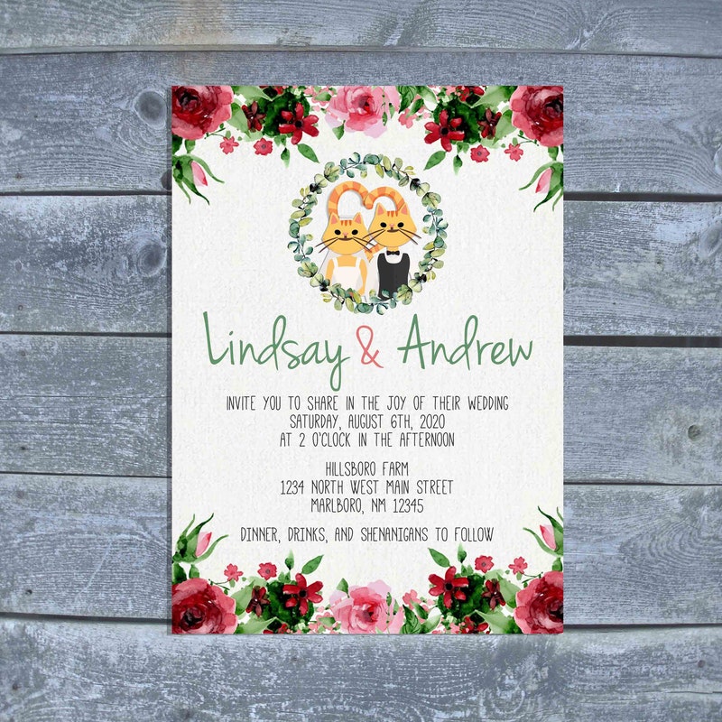 Cat Themed Wedding Invitations - Etsy