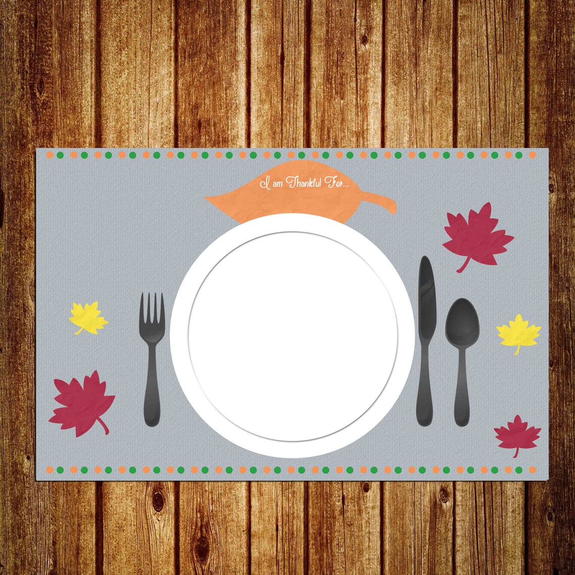 Thanksgiving Placemat - DIGITAL - Instant and Custom - Holiday Craft ...