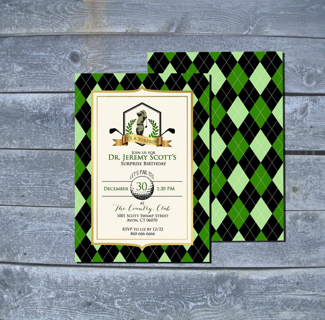 Golf Themed Birthday Invitation | Milestone Birthday | Golfer Birthday ...