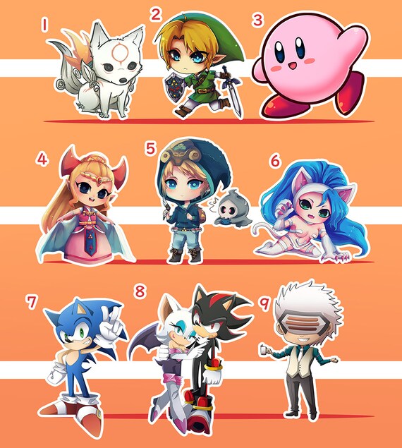 Nintendo/ Capcom Stickers Link Kirby Felicia and more | Etsy
