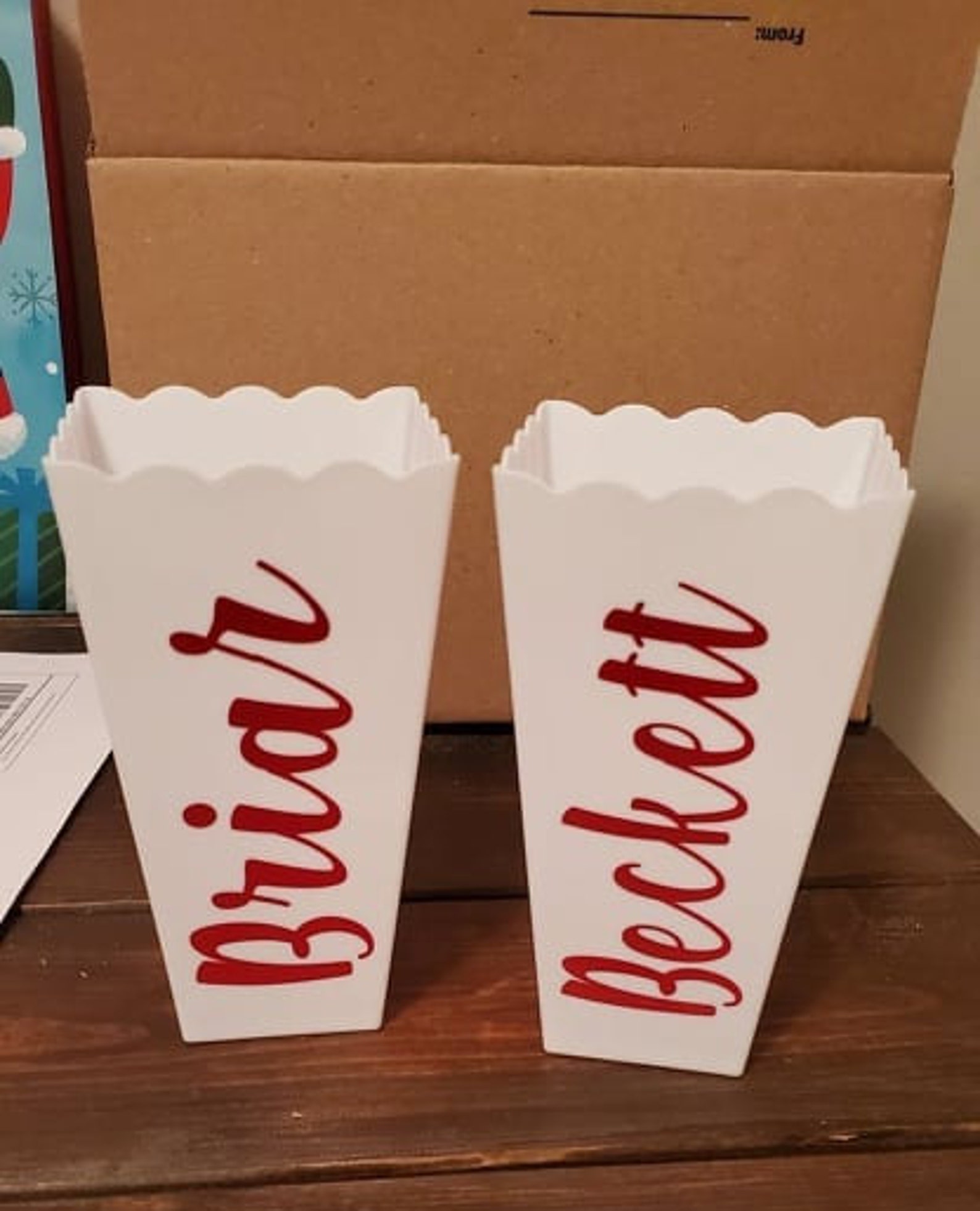 Personalized Popcorn Bucket Popcorn Holder Movie Night - Etsy