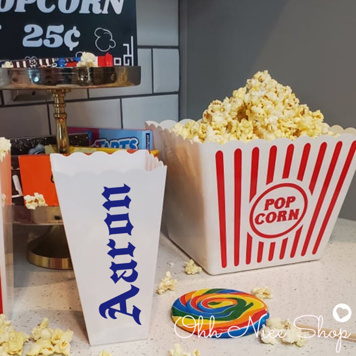 Personalized Popcorn Bucket Popcorn Holder Movie Night - Etsy