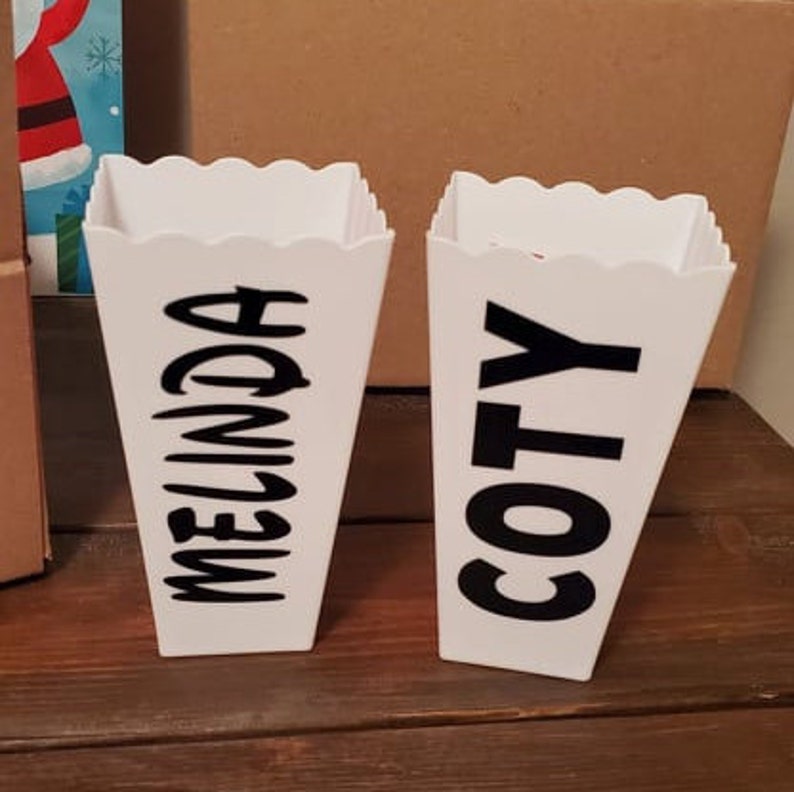 Personalized Popcorn Bucket Popcorn Holder Movie Night - Etsy
