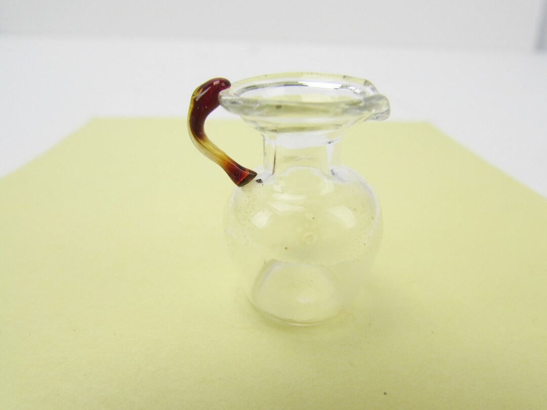 Clear Glass Miniature Pitcher 1970s Dollhouse Size Hand Blown Glass ...