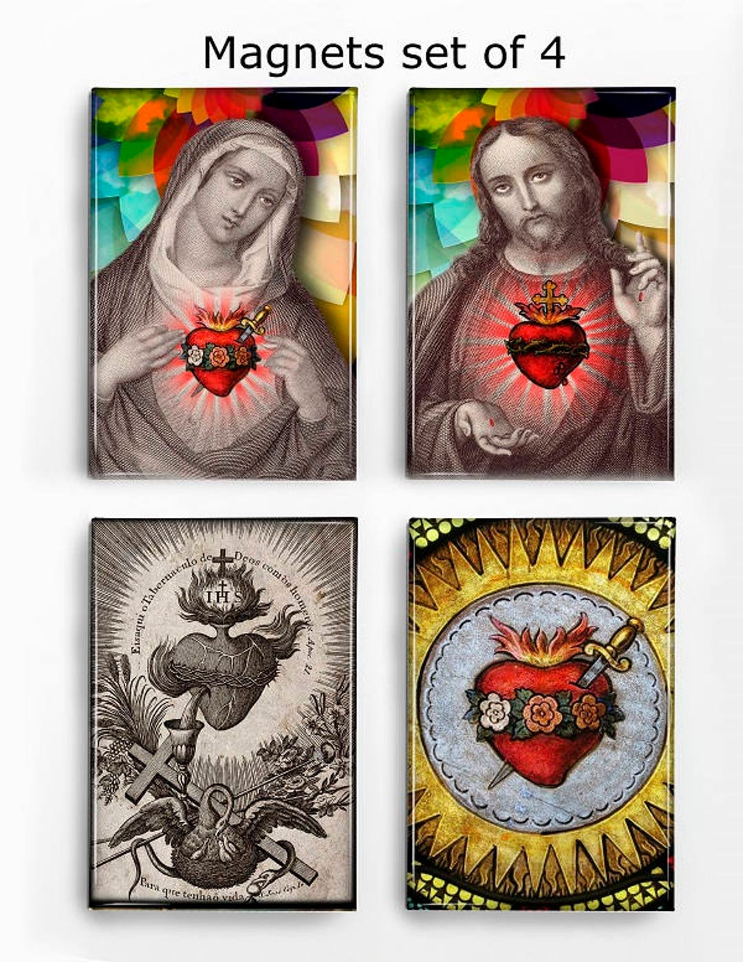 Set of 4 Magnets Religious - Etsy