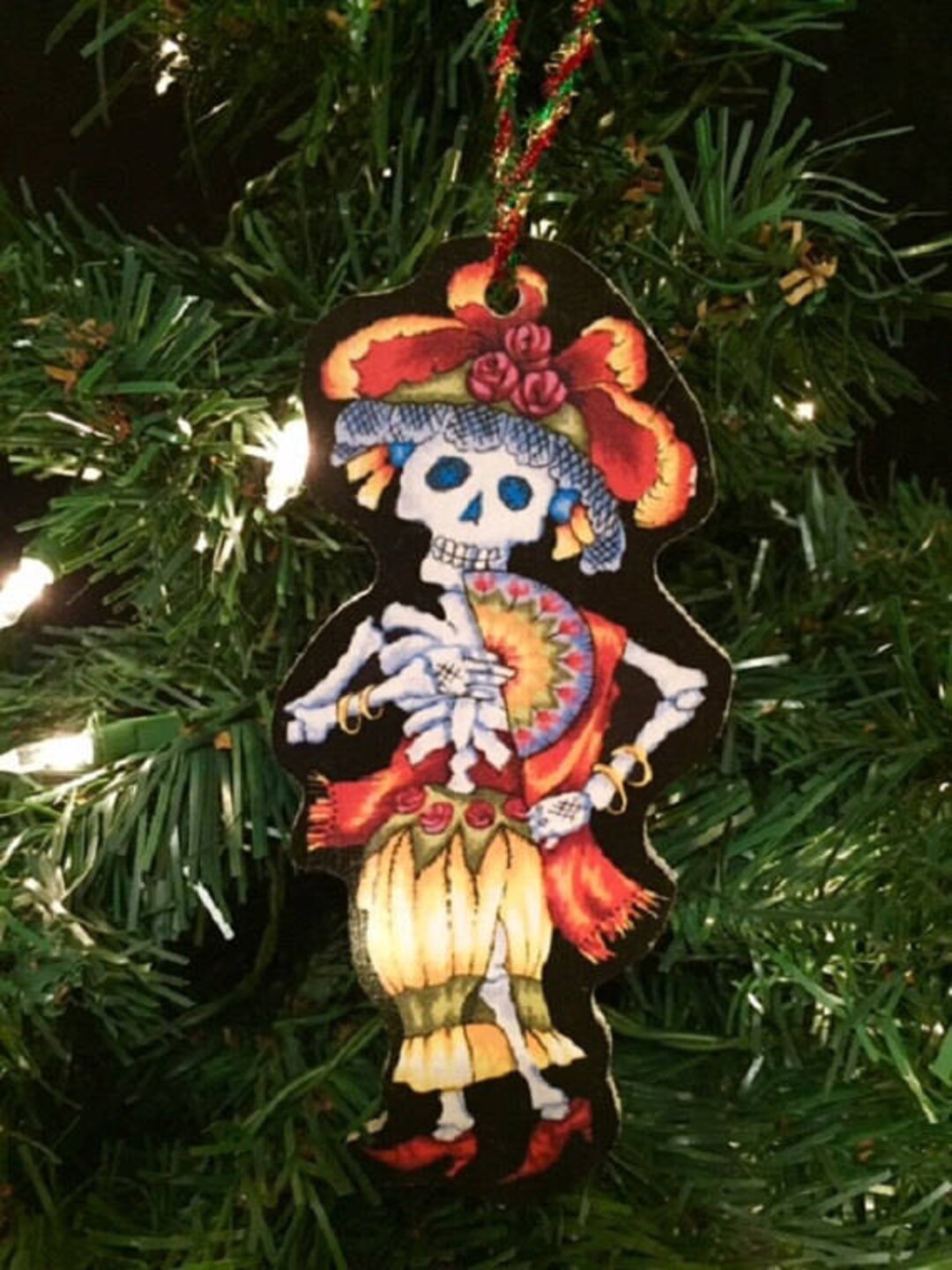 Skeleton Lady Wooden Handmade Ornament - Etsy