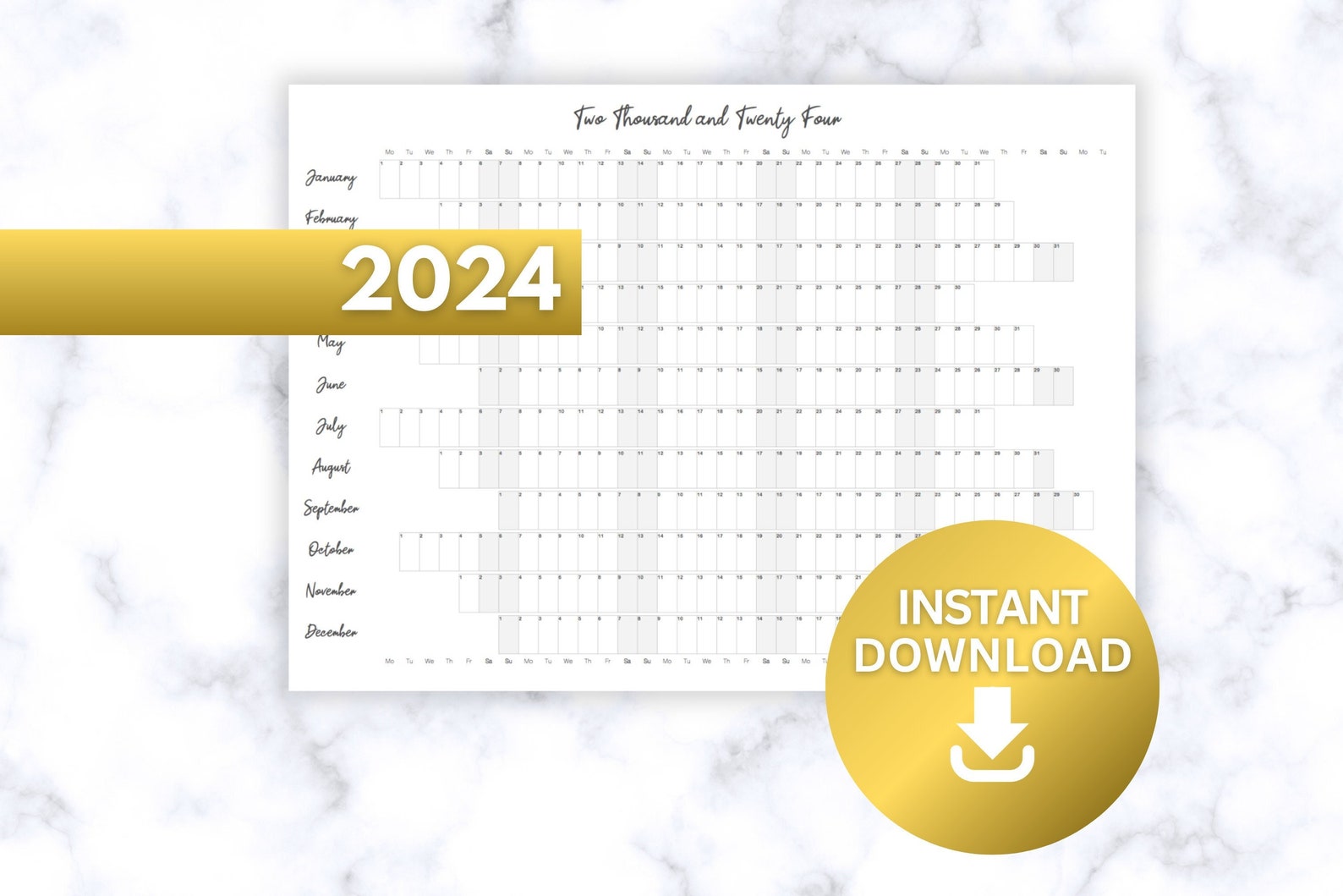 2024 Wall Calendar High Resolution Printable Planner Any Size A4,A3,A2 ...