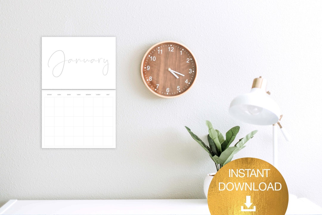2024 Calendar Minimalistic Printable Monthly Calendar Sun, Mon, Sat ...