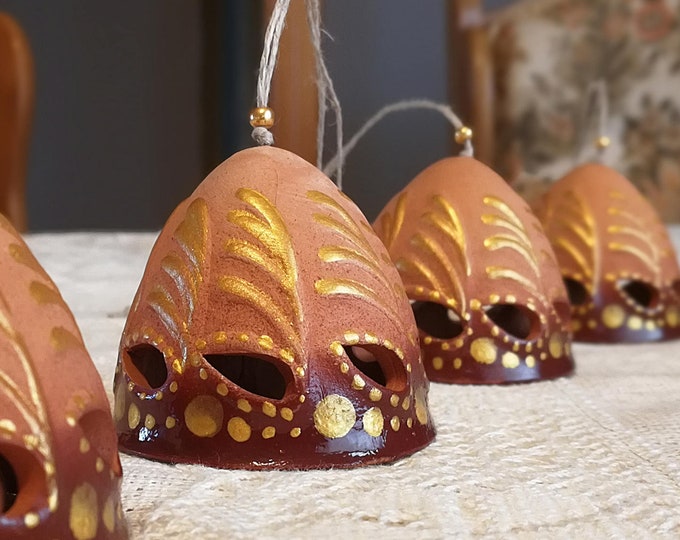 Clay Bell Christmas Bells Jingle Bells Hand Painted Bell - Etsy