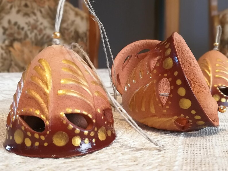 Clay bell Christmas bells Jingle bells Hand painted bell | Etsy