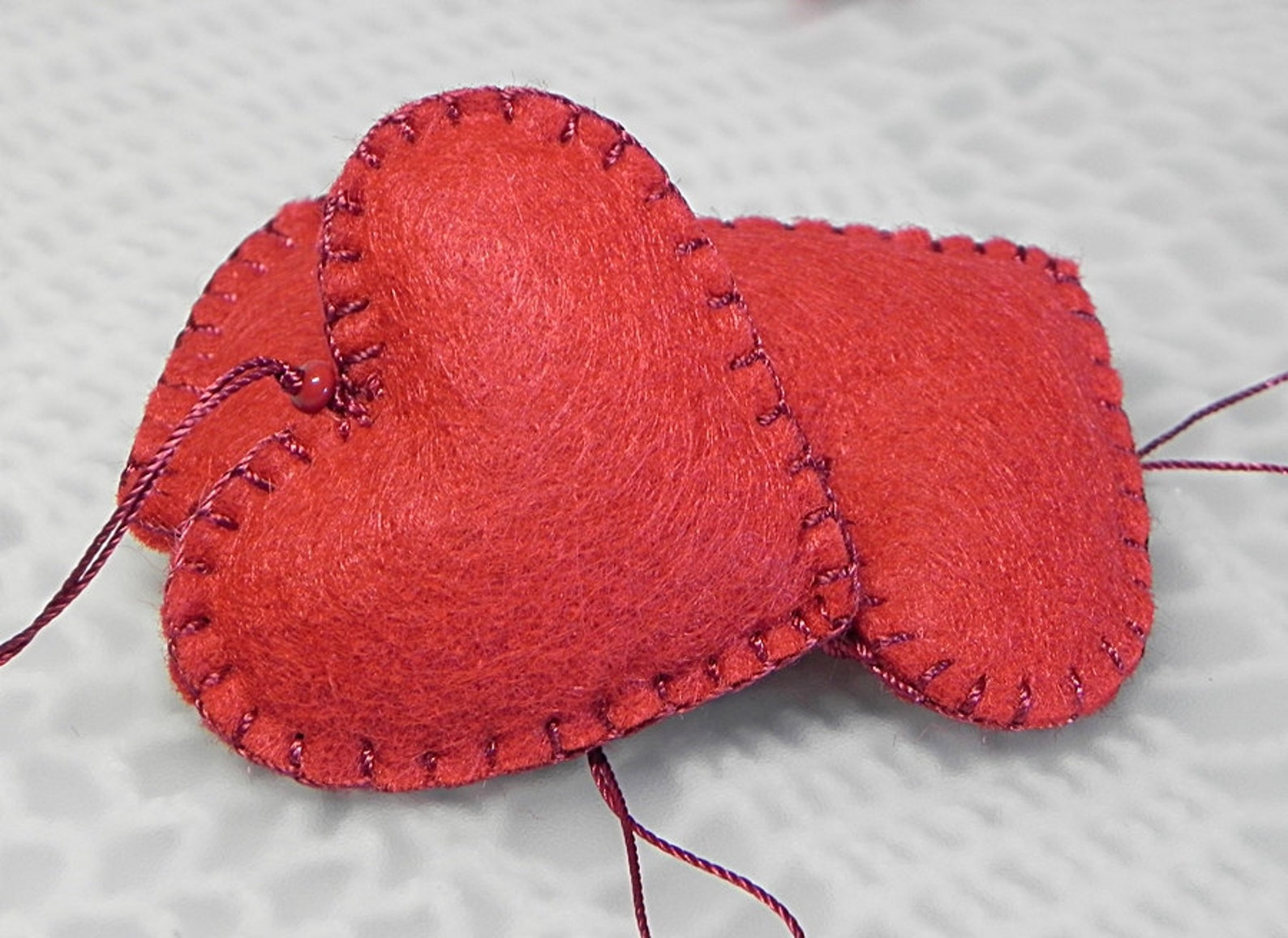 Felt Heart Ornament Red Heart Christmas Ornament Valentines - Etsy