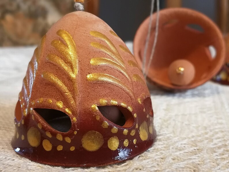 Clay bell Christmas bells Jingle bells Hand painted bell | Etsy